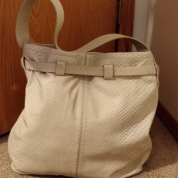 Cole Haan | Bags | Cole Haan Perry Street Casey Python Ivory Hobo ...